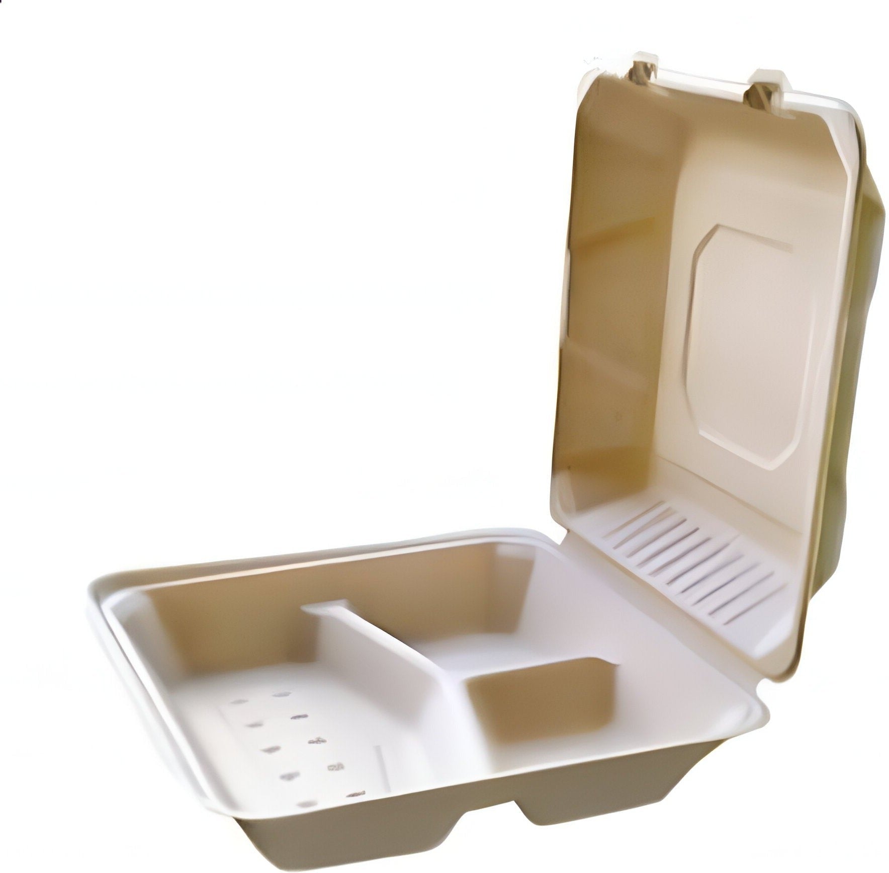 CKF Inc. - 9" x 9" x 3.2", FSTP6A3C 3 Compartment Bagasse Hinged Conta – ChefSupplies.ca