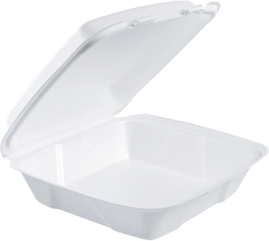 Dart - 9" Insulated White Foam Hinged Container, 200/Cs - 90HT1R – ChefSupplies.ca