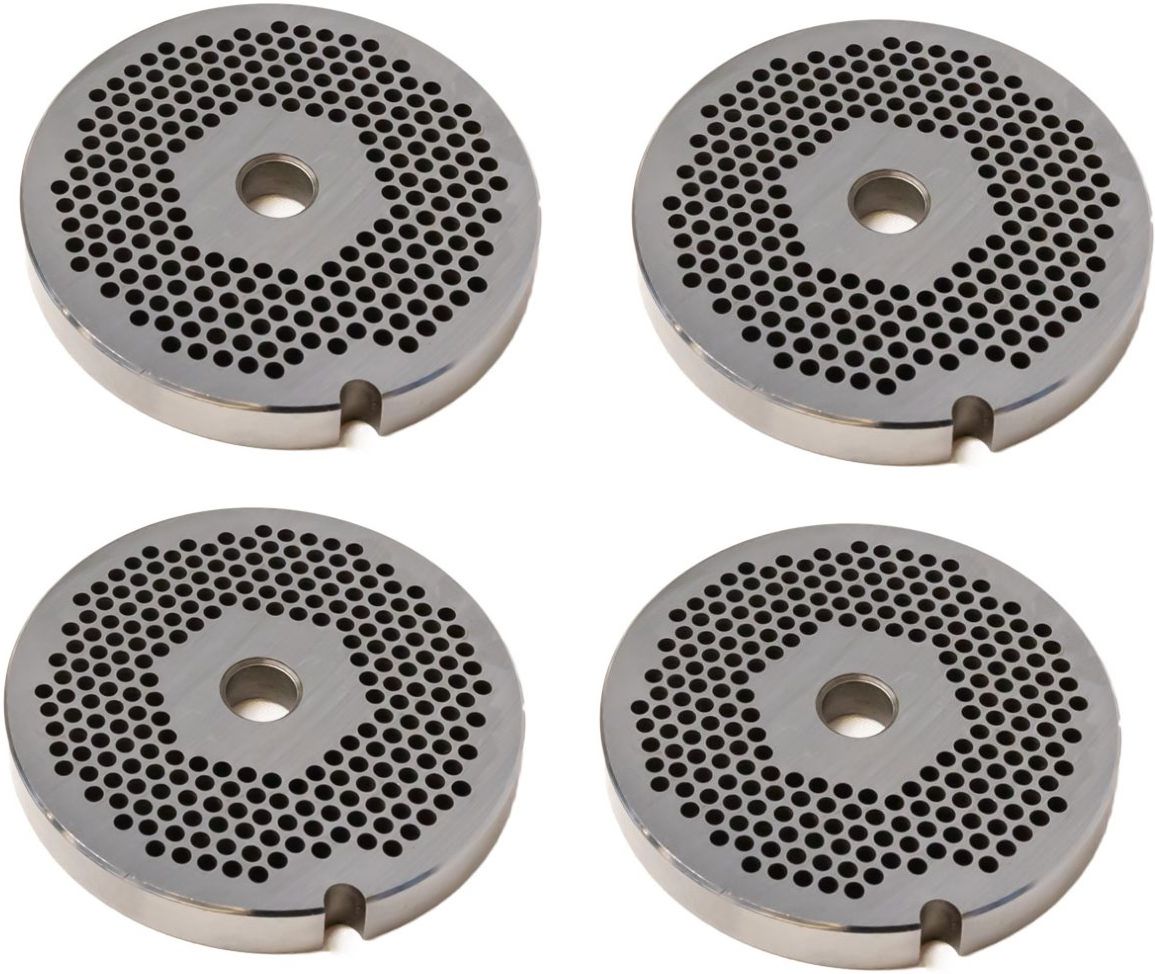 Omcan - #22 (3.2 mm) European-Style Stainless Steel with Hub Meat Grinder Plate, Pack of 4 ...