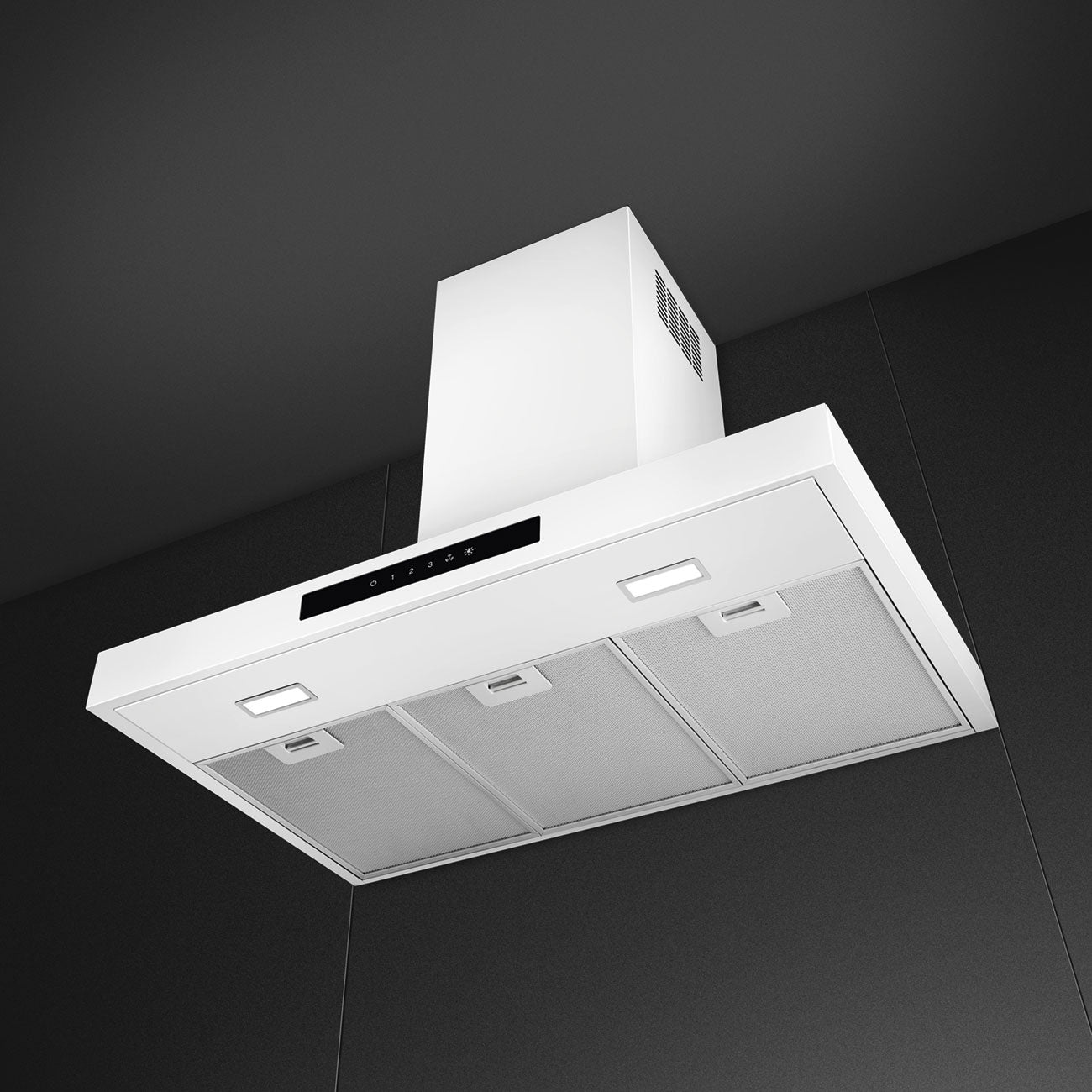 Smeg - 30" Flat T-Shape Universal Brushed Hood, Matte White | 600 CFM – ChefSupplies.ca