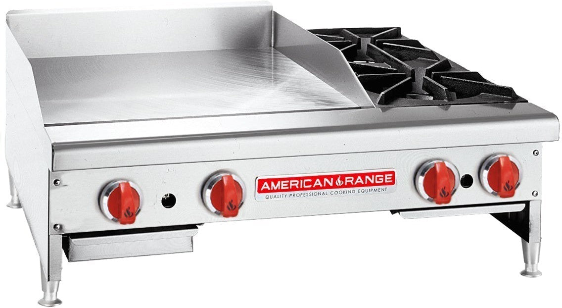 American Range - 60" Stainless Steel Countertop Raised Griddles With 5 ...