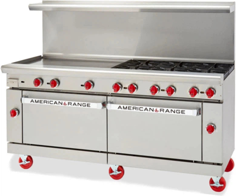 American Range - 72" Stainless Steel Green Flame Range 36" Griddles and ...