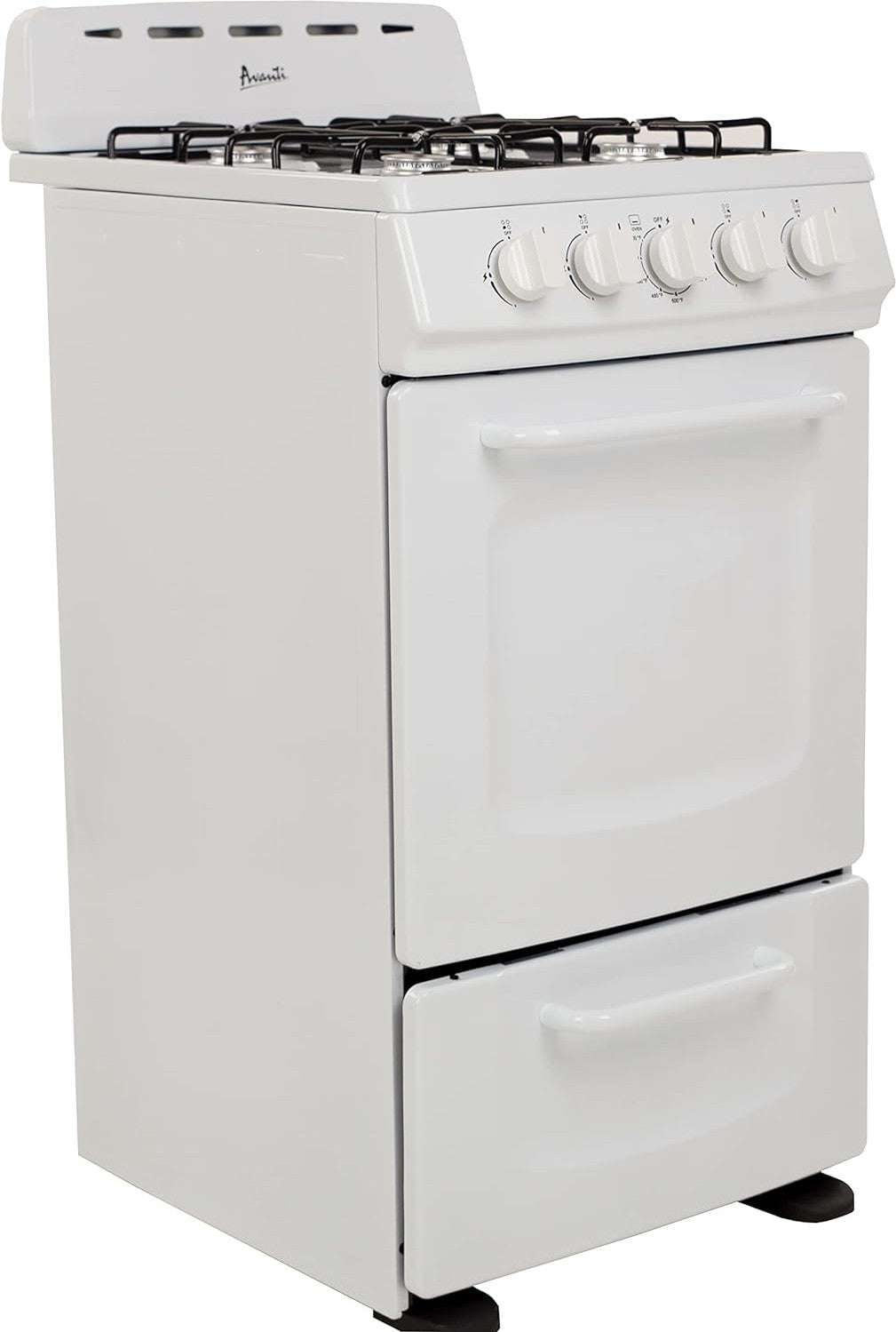 Avanti - 20" White Gas Range with Open Burner and Solid Metal Door - G ...