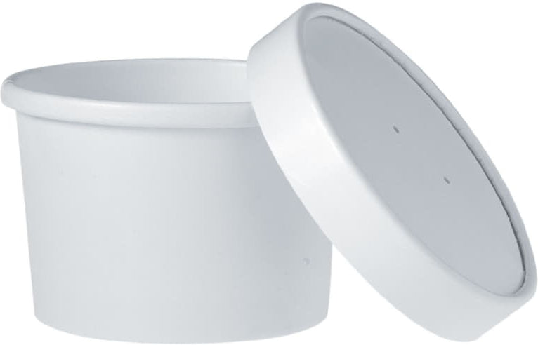 Dart - 8 Oz White Paper Container Combo, Pack of 250 - KHB8A-2050 ...