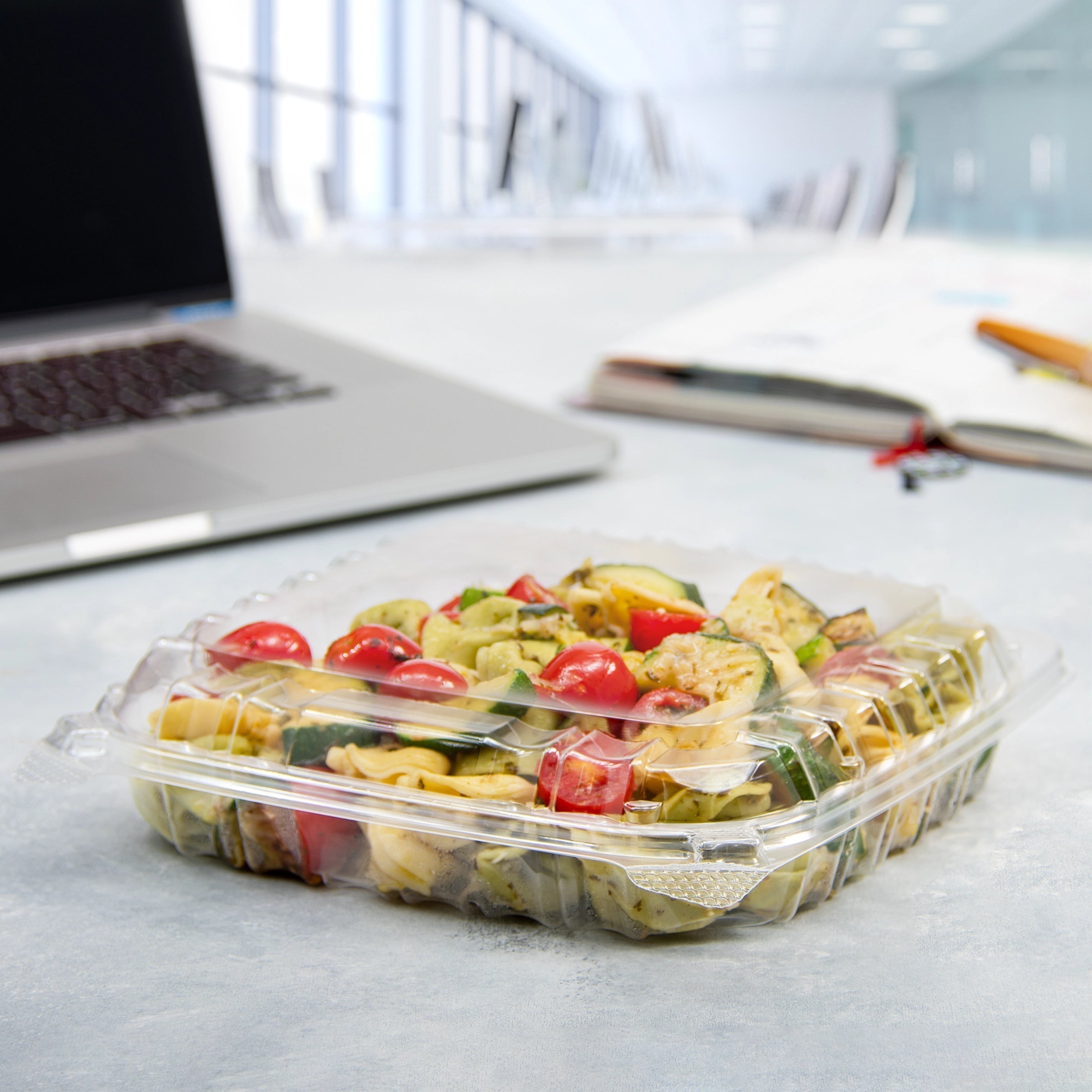 Dart Solo - 8" Clear Medium OPS Plastic Hinged Container, 250/Cs ...