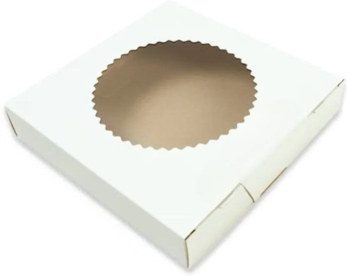EB Box - 8" x 8" x 1.75" White Window Pie Box with Glued Window, 250/bn ...