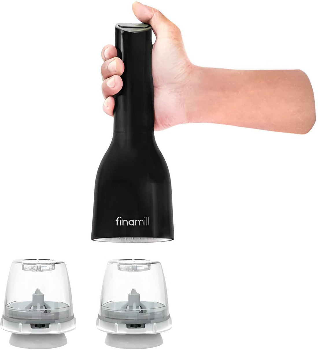 Finamill - Midnight Black Battery Operated Spice Grinder with Two ...