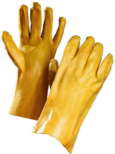 Forcefield - 14" Chemical Resistant Yellow PVC Gloves with Gauntlet ...