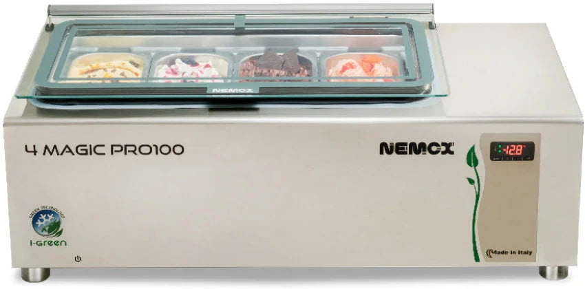 Nemox - 39" 4 Magic Pro100 i-Green Countertop Ice Cream Storage Case - 0036101250R07 ...