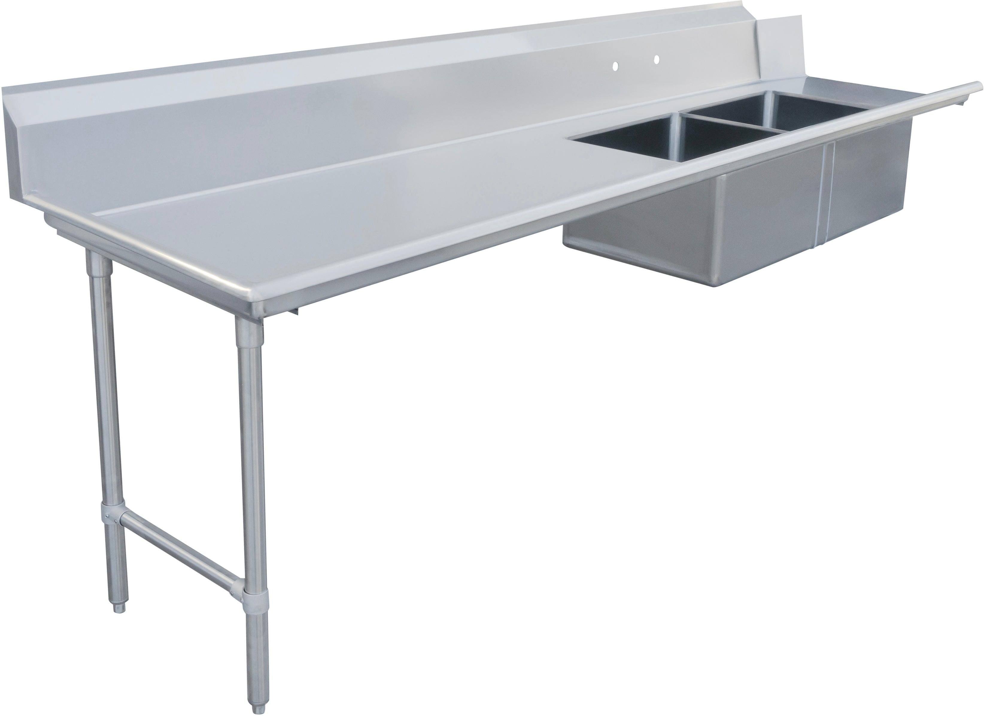 Omcan - 96" Left Side Soiled Dish Table with Two Sinks - 48489 ...