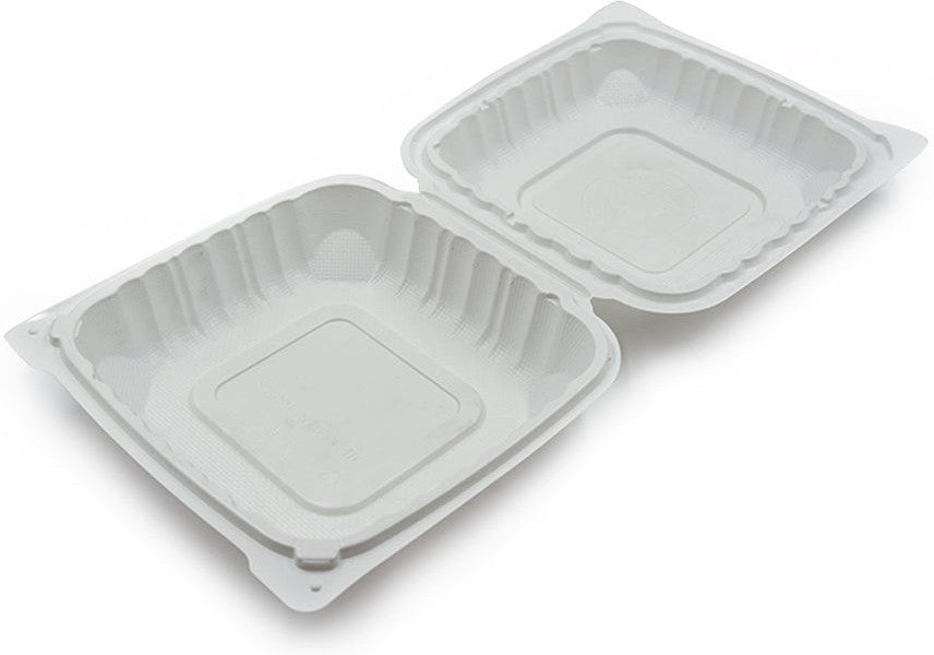 RitePak - 8" X 8" MFPP White Hinged Microwavable Container, 150/Cs ...