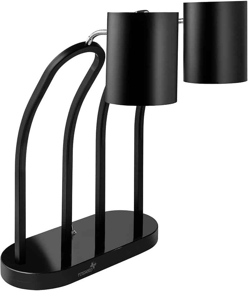 Rosseto - Double Black Matte Heat Lamp & Plain Shade with Black Metal ...