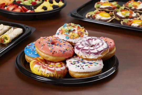 Sabert - 12" Onyx Black Round Plastic Platter, 36/Pc - 9912 ...