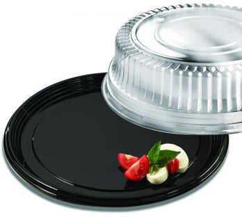 Sabert - 12" Onyx Black Round Plastic Platter, 36/Pc - 9912 ...