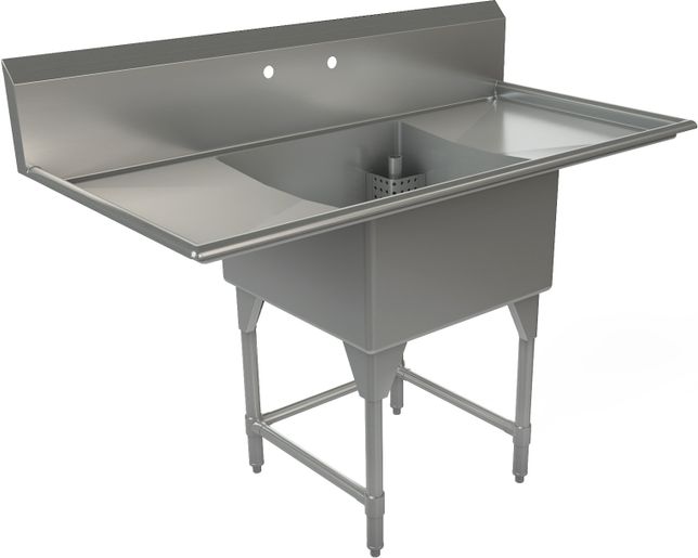 Tarrison - 60" 18 Gauge One Compartment Sink with Both Side Drainboards ...