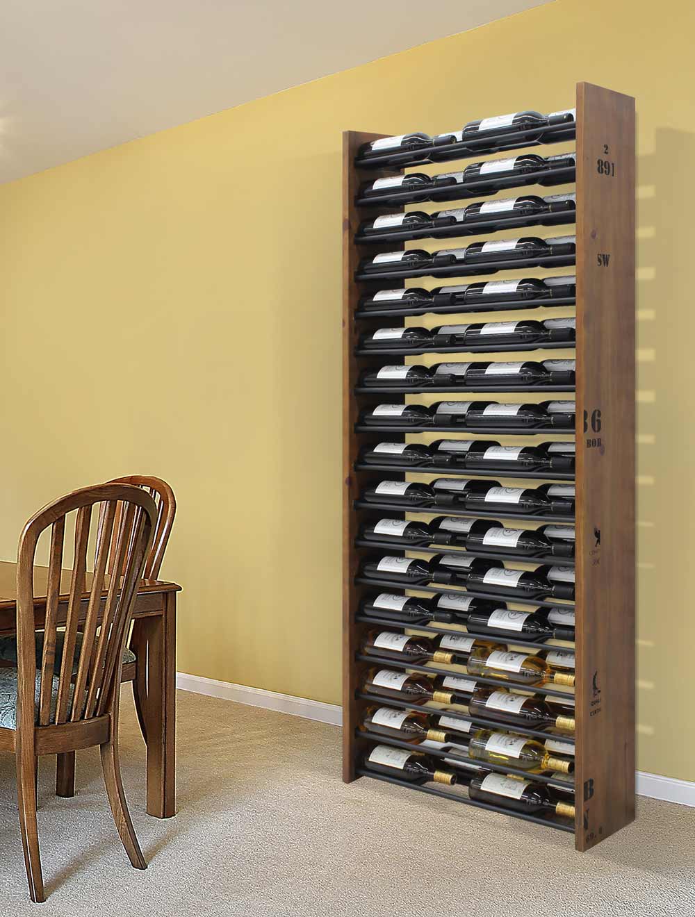 Vinotemp - 17 Horizontal Display Rack With Wood Sides - EP‐HZWALL2D ...